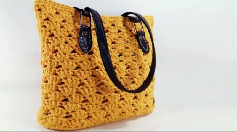 钩针编织美观大方的手提包,织法简单,新手可仿