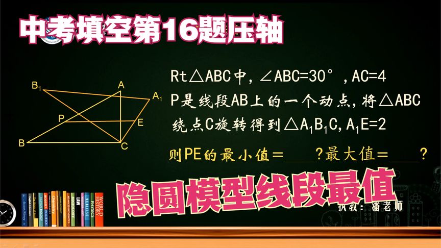 中考填空第16题压轴题:动点产生的线段最值问题隐圆模型
