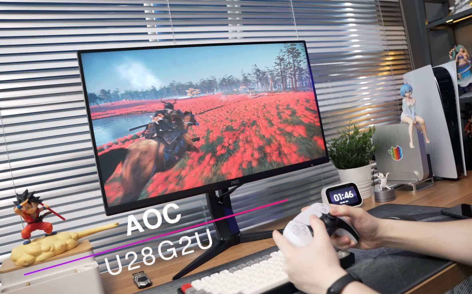 性价比最高的4K显示器入门款?AOC U28G2U 显示器开箱体验!