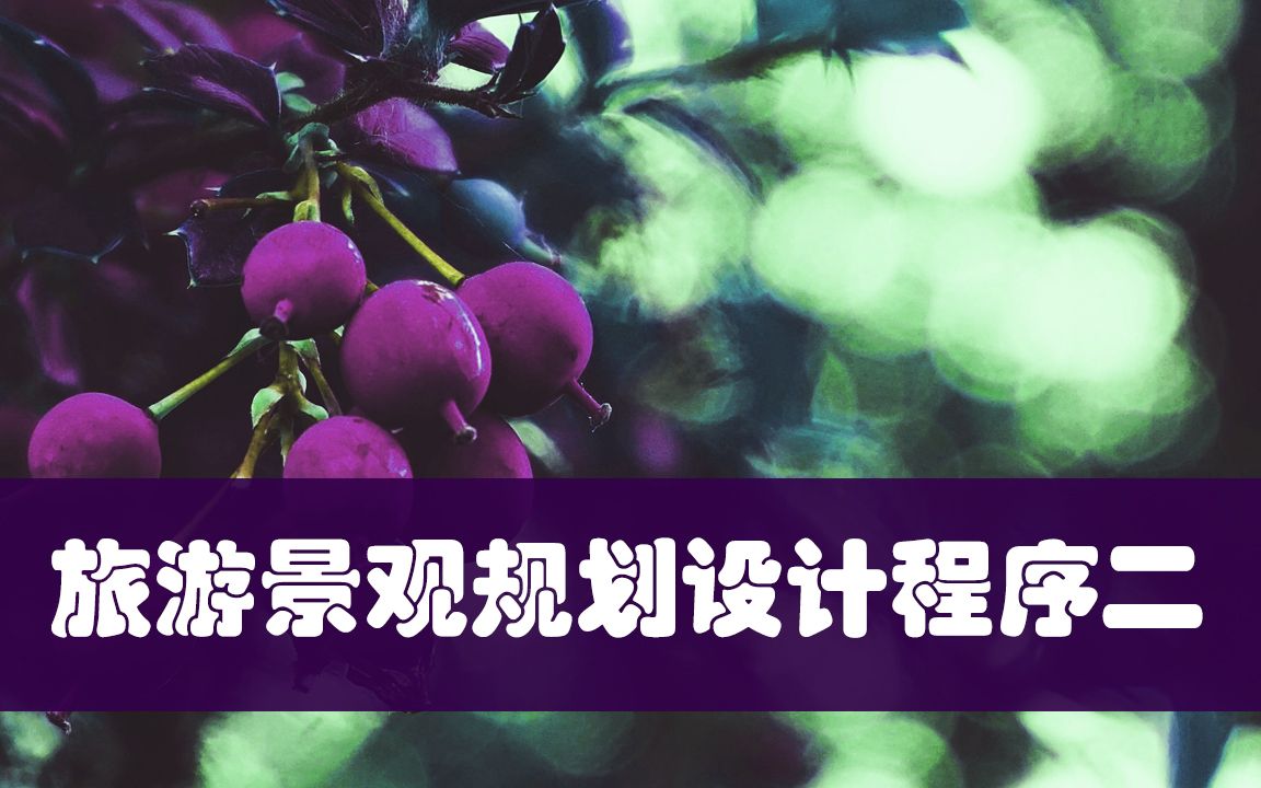 旅游景观规划设计程序二