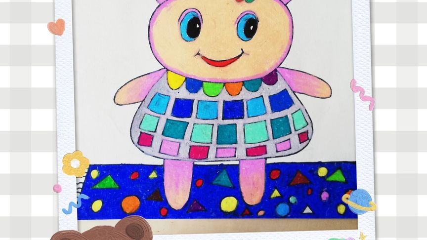 油画棒儿童画——卡通兔子的画法,一起来画可爱的兔子吧!