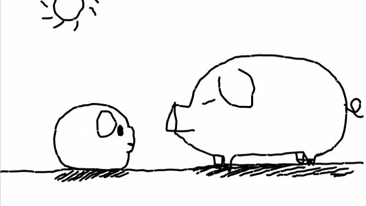 经典的flash动画,你看过嘛,小猪和爸爸的对话,很搞笑