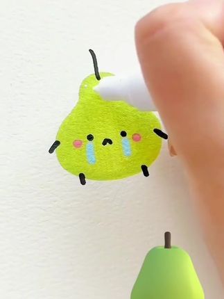 梨#简笔画 #跟着学画画 #每日一画 #亲子简笔画 #一起学画画