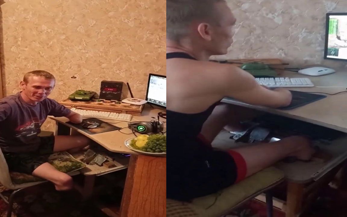 俄罗斯男子展示没有双手和双脚,如何玩坦克游戏,网友纷纷被感动