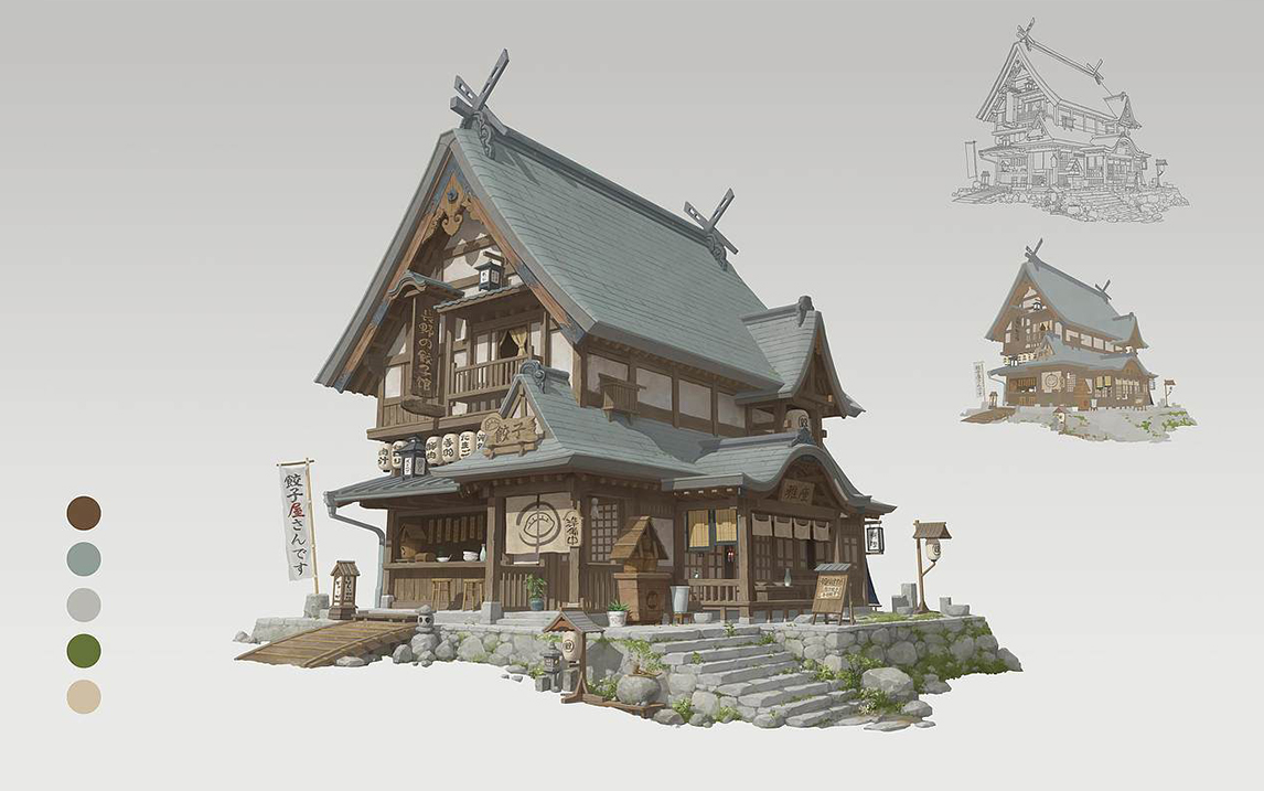 Maya入门简单古风房子教程-建筑建模