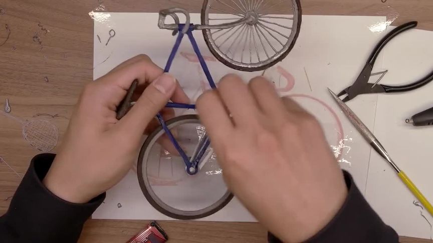 这个自行车模型竟是用3D打印笔画出来的?来看看制作过程
