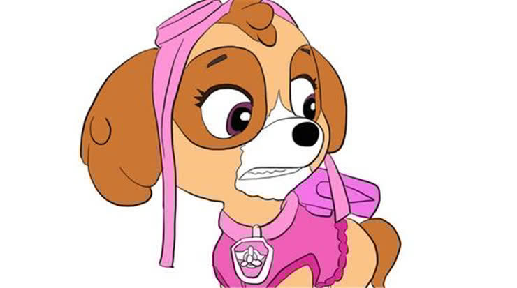 简笔画:汪汪队立大功之可爱的天天儿童卡通画