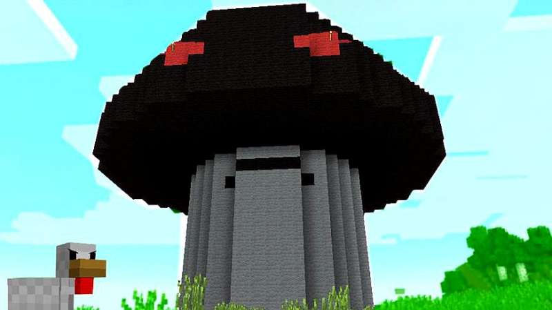 植物大战僵尸:戴夫在mc里制作了一个爆炸菇,爆炸威力不次于核弹