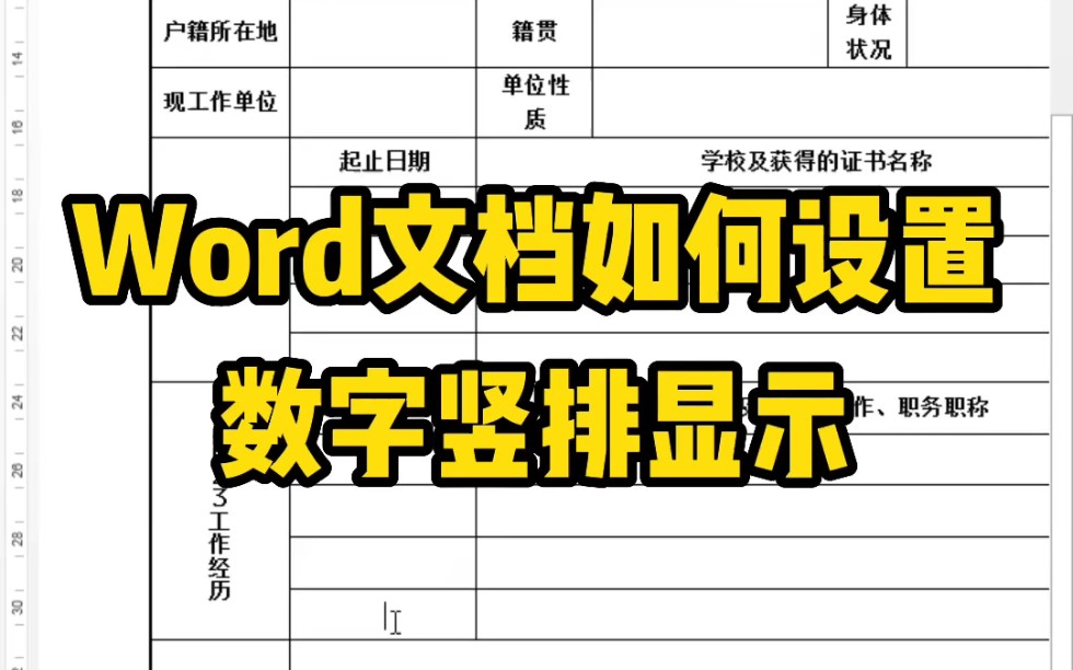 Word文档如何设置数字竖排显示