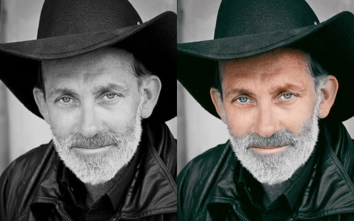 PS黑白照片上色