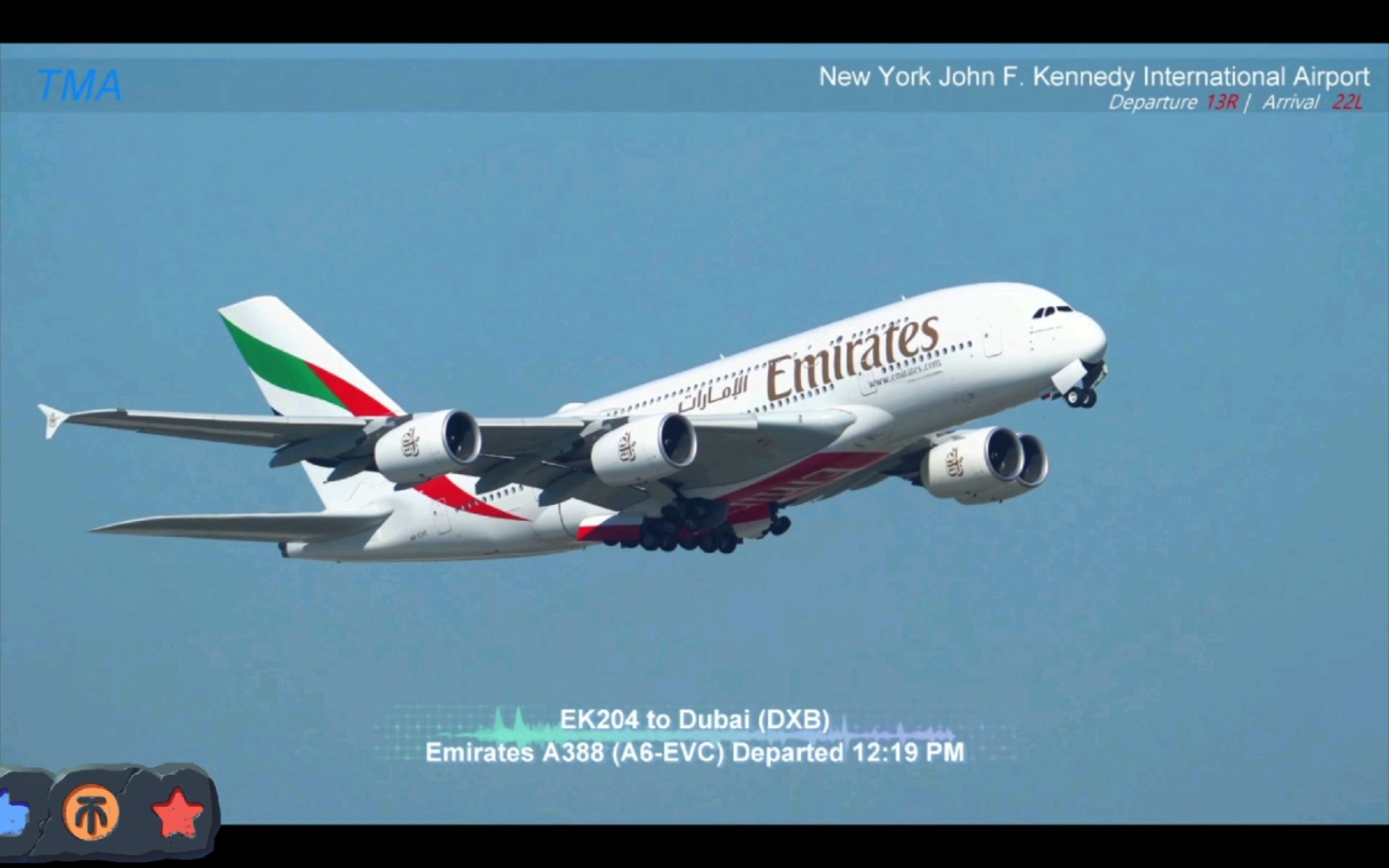 ...EK204 JFK 纽约约翰肯尼迪T4—DXB 迪拜T3 纽约约翰肯尼迪机场起飞