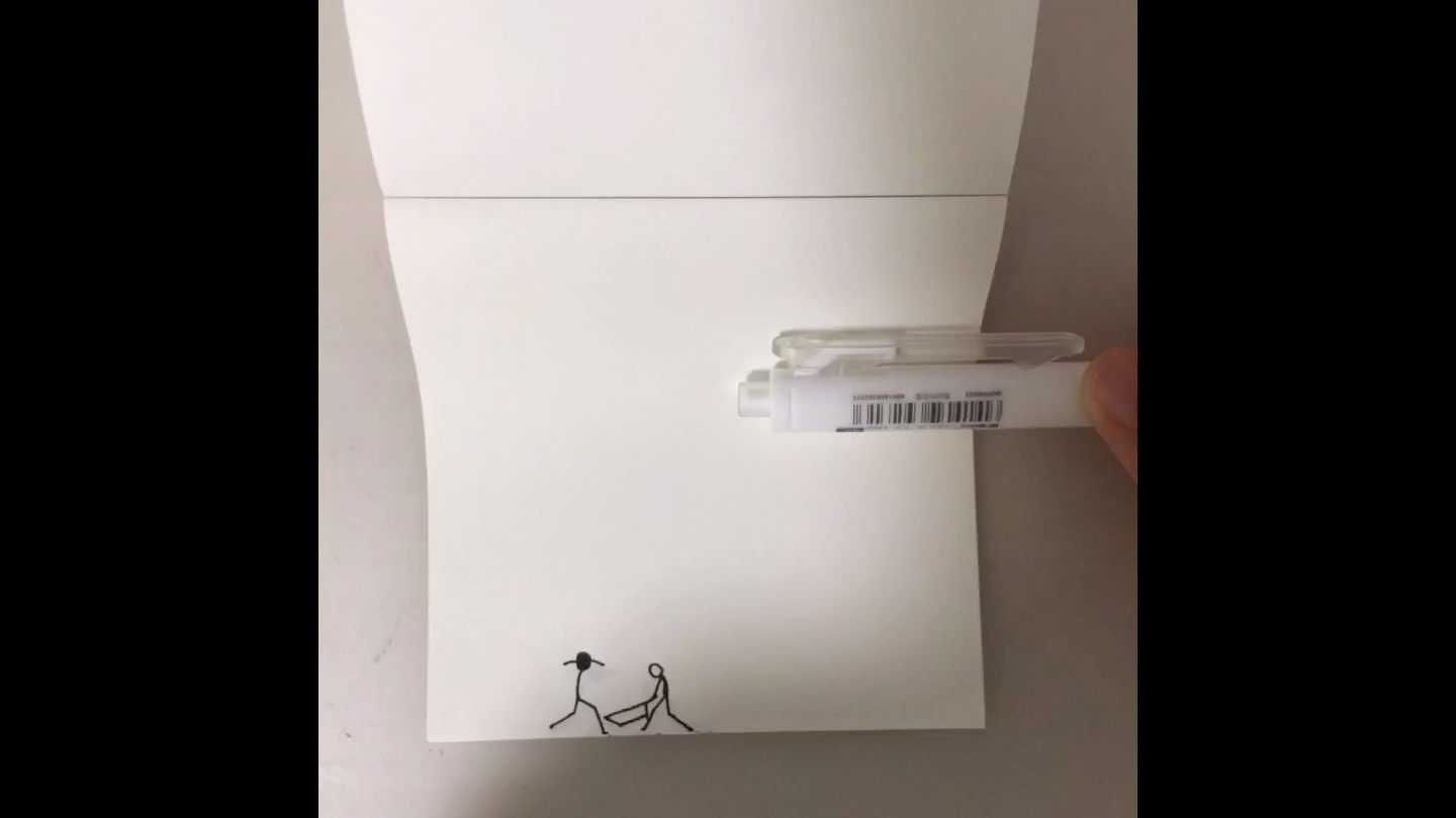「手绘」翻页火柴人动画