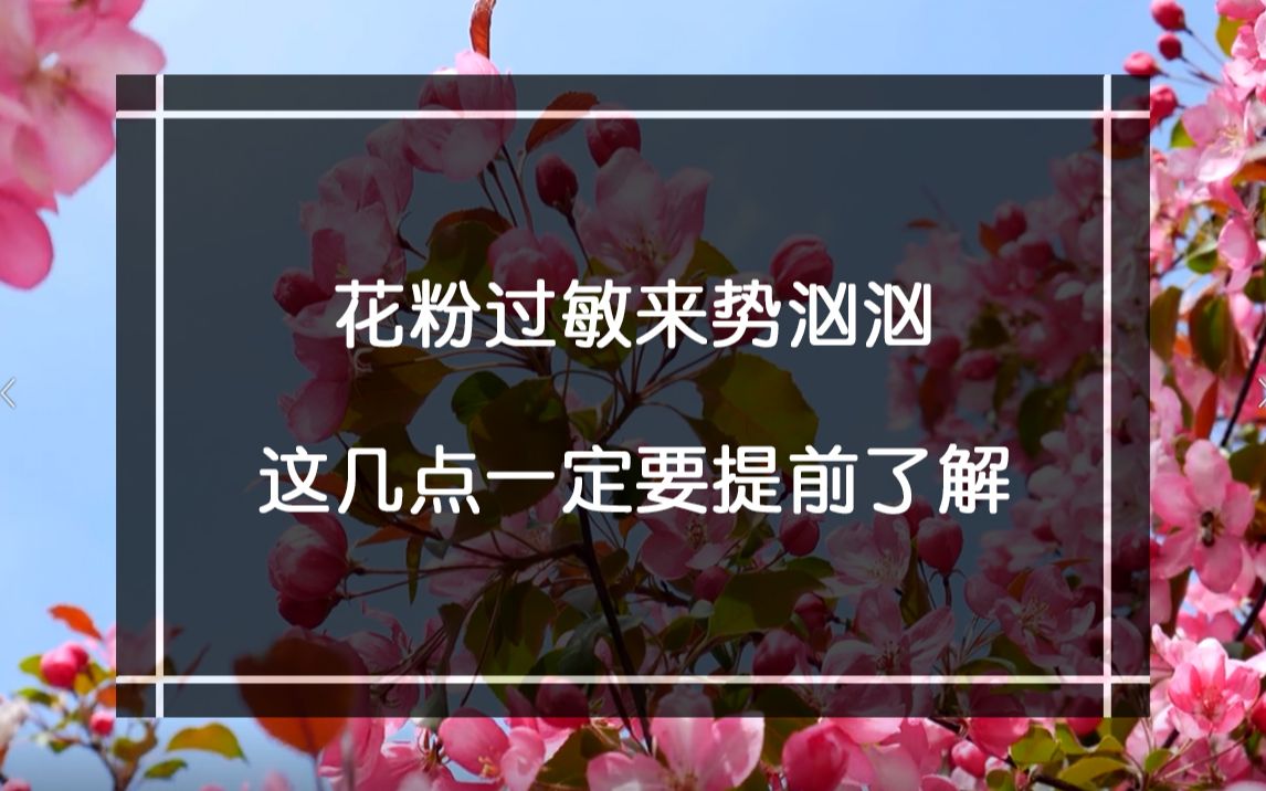 花粉过敏来势汹汹,这几点一定要提前了解