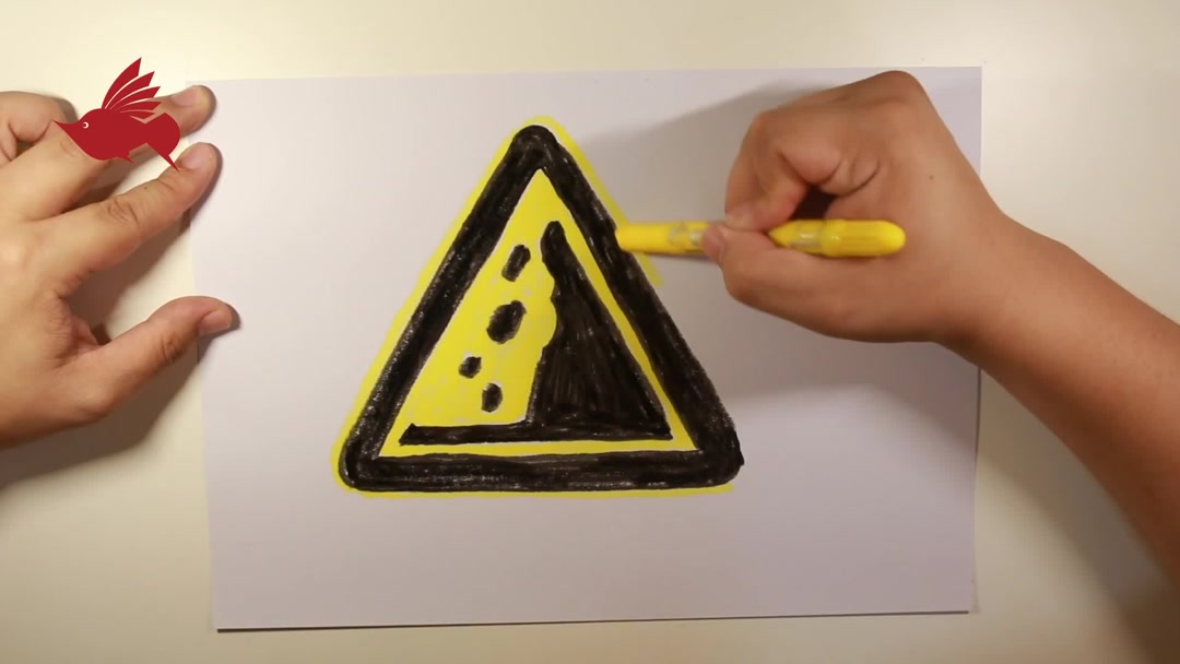 这个安全标识一定要认识,5分钟学会一幅画,高鳍红剑作品