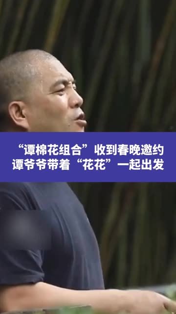 "谭棉花组合"收到春晚邀约,谭爷爷带着"花花"一起出发#熊猫花花 #大...