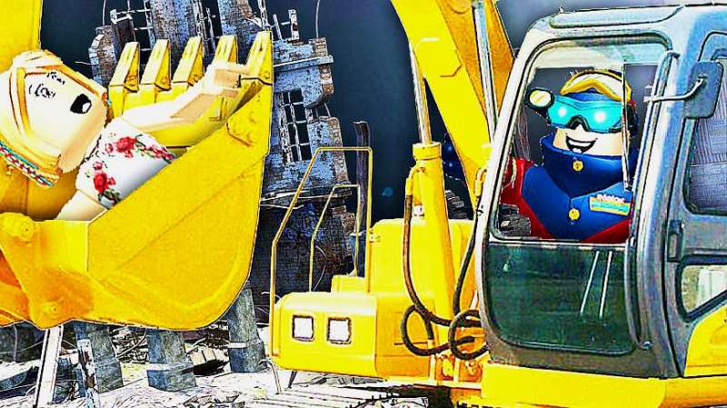 「屌德斯&小熙」Roblox自然灾害模拟器 全新地图 工地开挖掘机