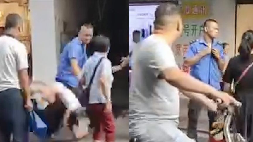 看着都疼!城管队员执法过程中与群众与冲突抱摔女子,已被停职