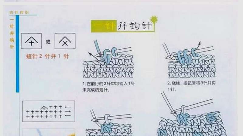 钩针技巧:短针隐形减针方法