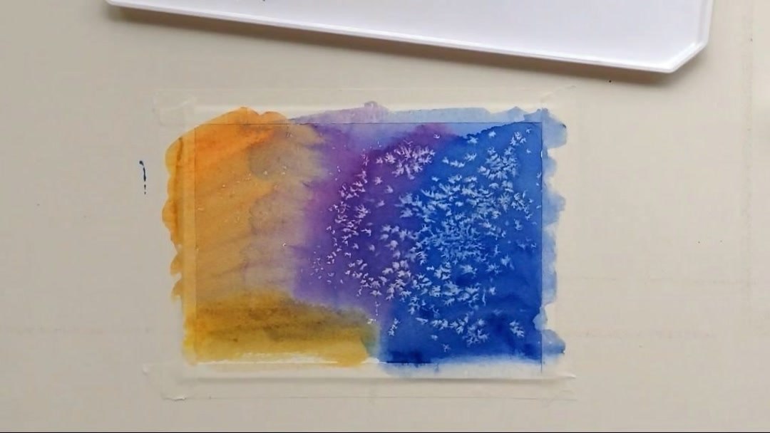 水彩画撒盐技法