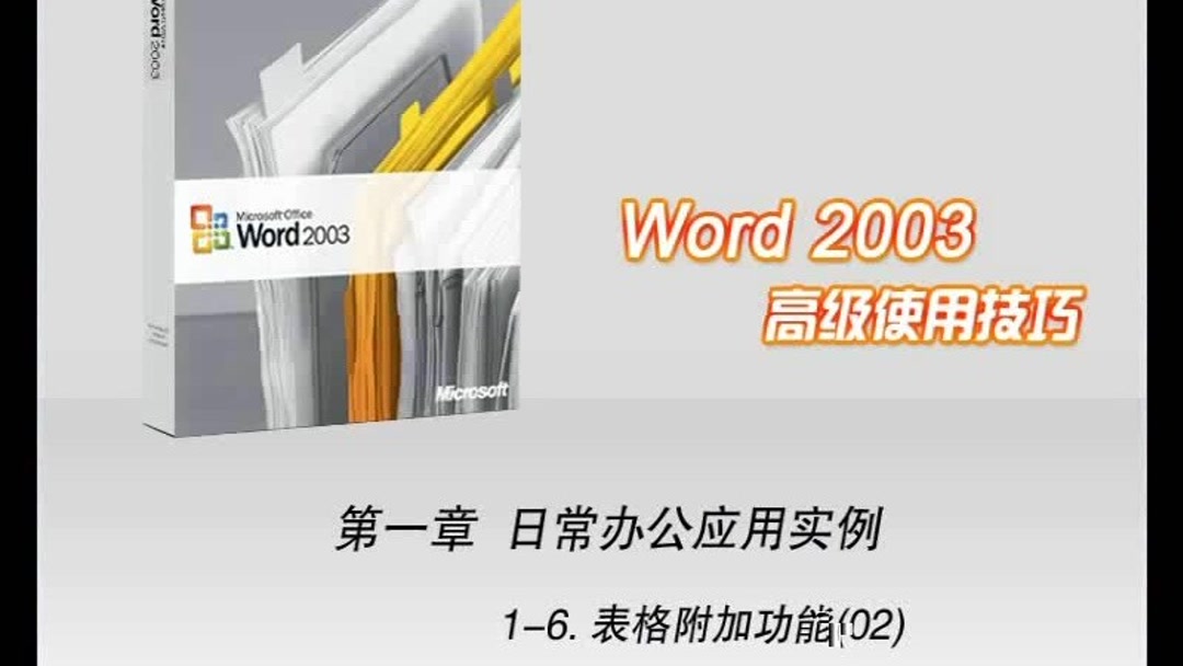 Word2003高级使用技巧全套视频教程共58讲 03表格附加功能(2)