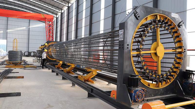 全自动数控钢筋笼滚焊机高清解决方案