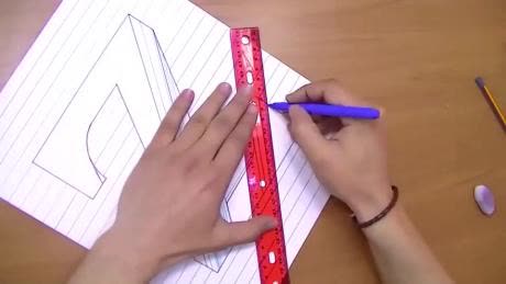 立体英文字母素描画