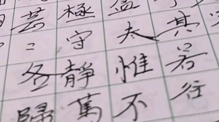 【硬笔书法】第四天。感谢朋友的指点,调整了握笔和写法,有点大气了,...
