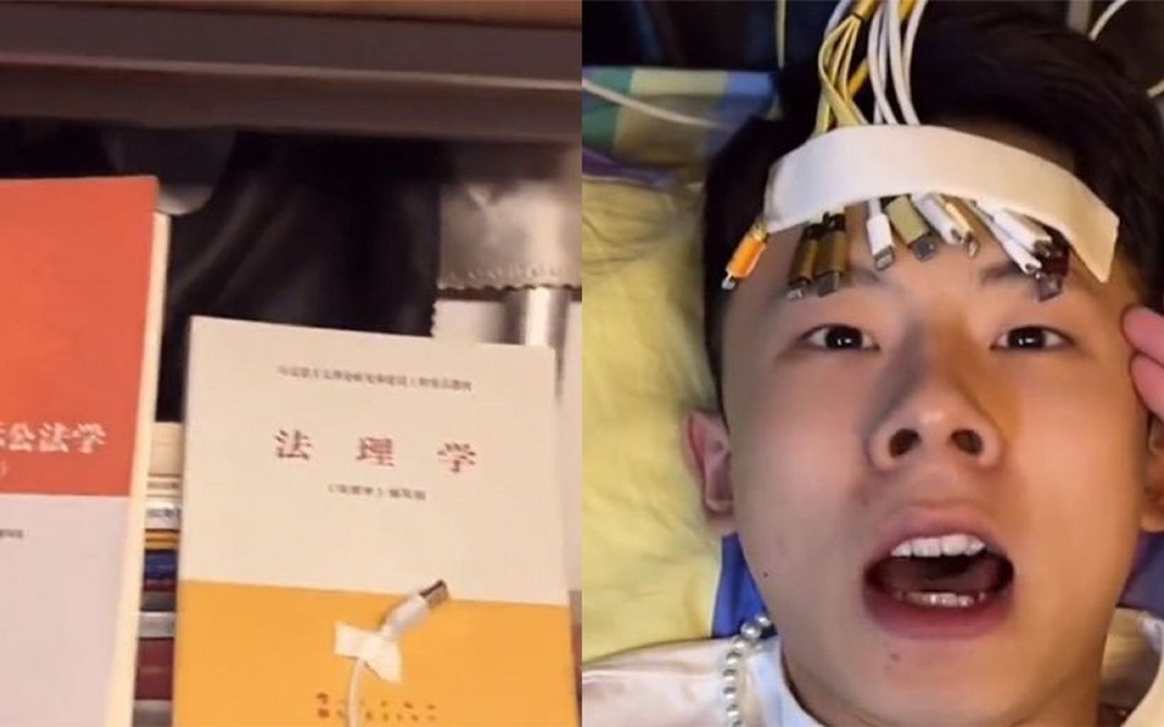 男生考试前神操作,试图通过数据线传输知识,太秀了