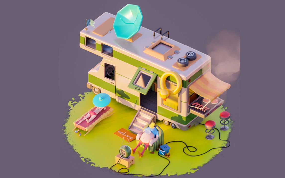 【3dmax零基础教程】简易小场景搭建,清晰思路全流程讲解~