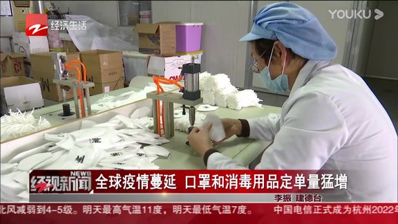 全球疫情蔓延 口罩和消毒用品订单量猛增