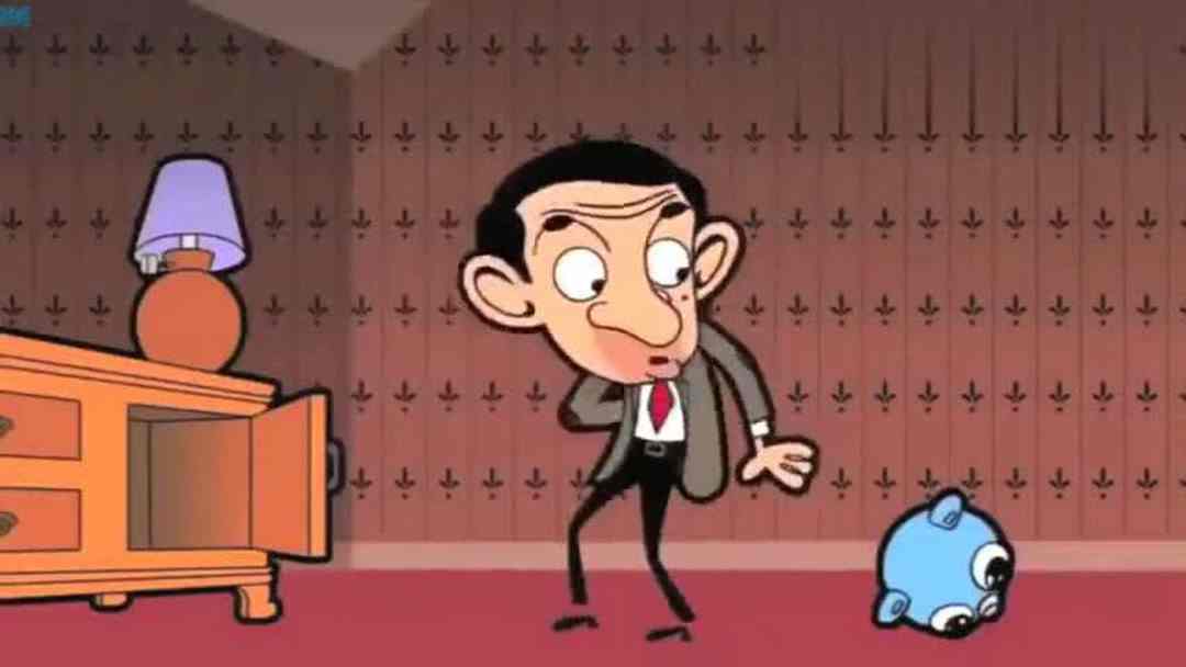 憨豆动画:好搞笑,憨豆的手困在了存钱罐里了