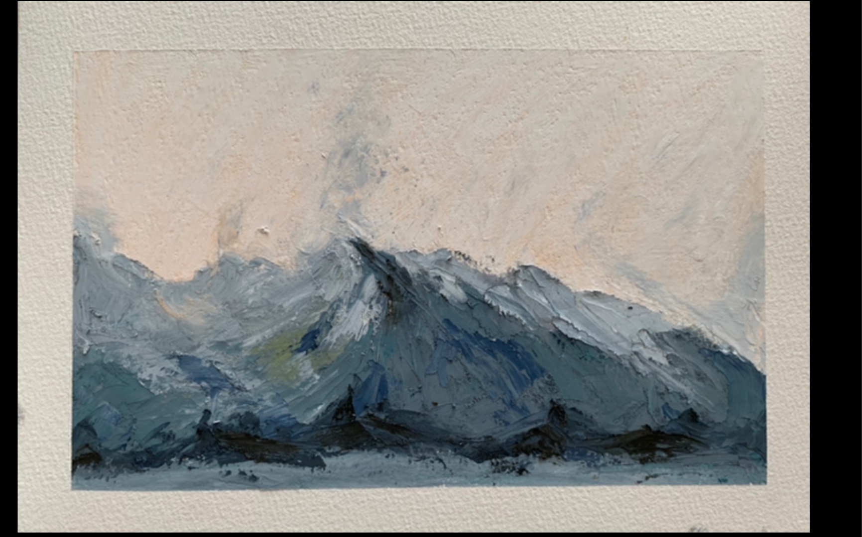 油画棒-风景画 看到一张水彩风景画很喜欢,用油画棒画一下