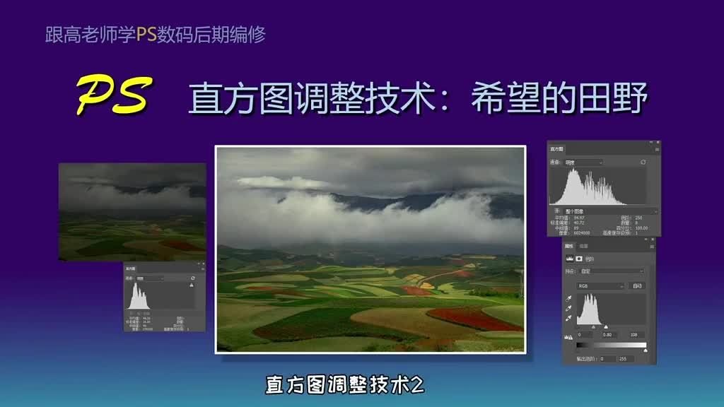 Ps直方图调整技术对比不足的照片...