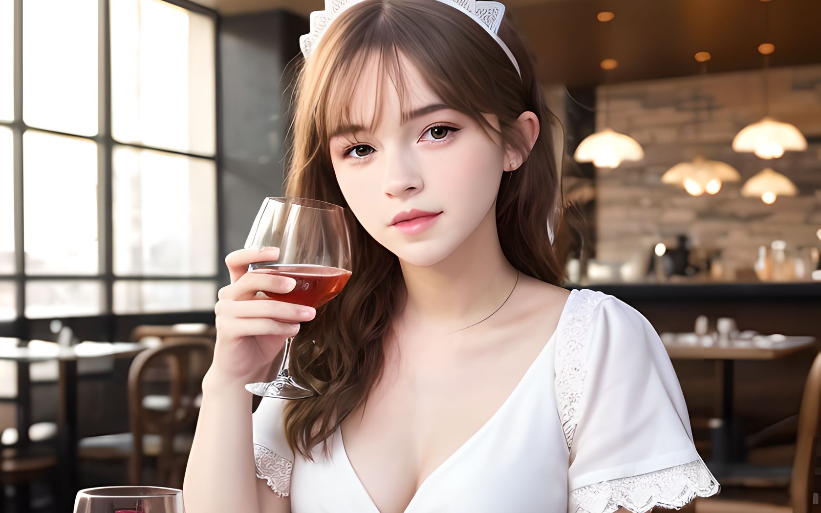 【AI绘画】AI美女明星系列-Emma Swift-餐厅打工记