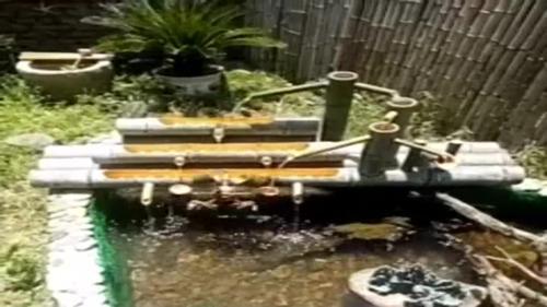 竹隼连接纯手工制作鱼池竹子流水摆件,增氧过滤神器,十七个专利之一...