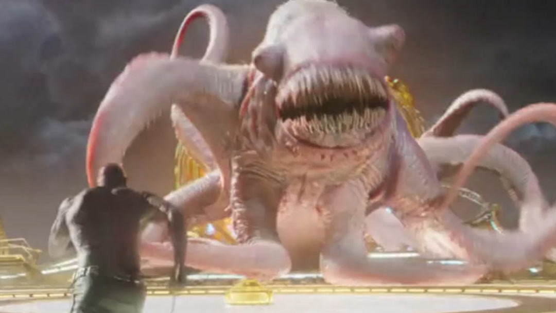 大叔受外星人雇佣,去对战巨型章鱼怪,还进入到它的嘴里面