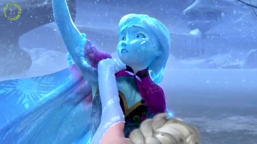 冰雪奇缘 精彩动画:艾莎用眼泪融化了化成冰雕的安娜,好感人!