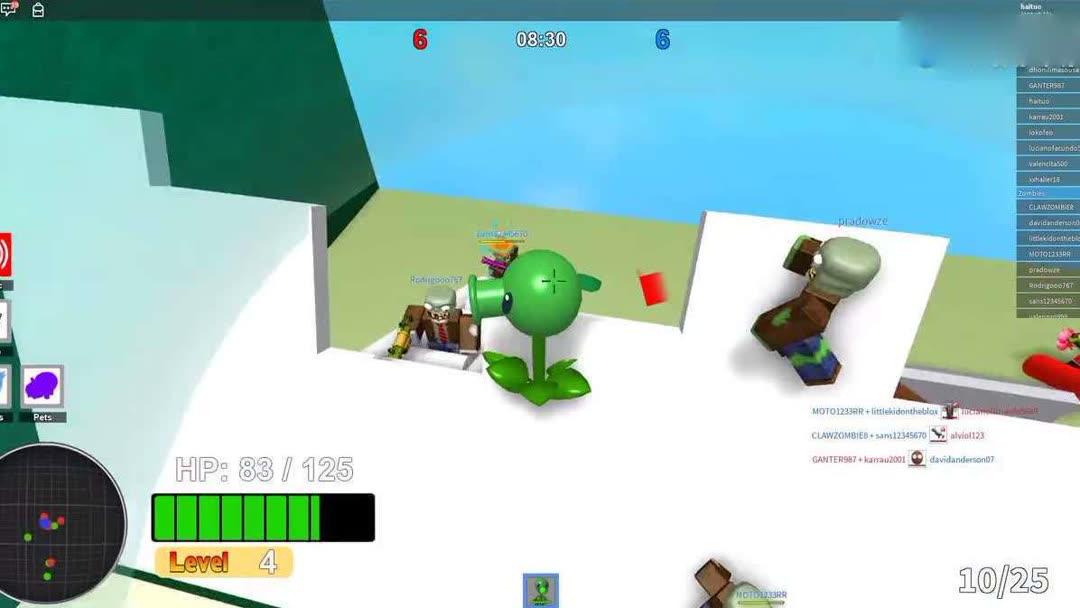 小格解说_Roblox植物大战僵尸_路障僵尸赢得MVP!花园战争模拟器
