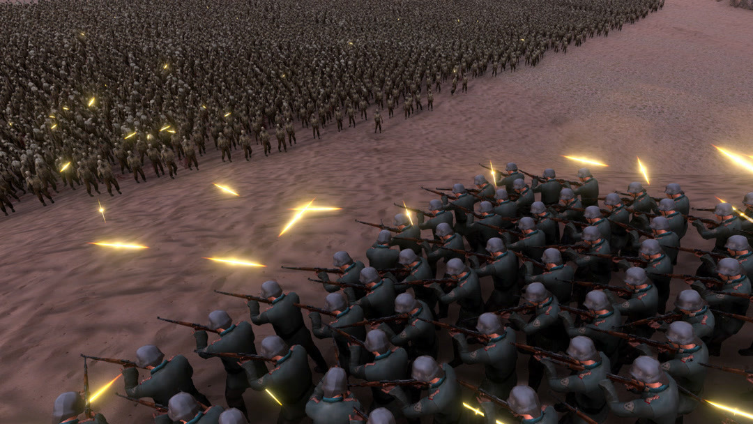 史诗战争模拟器游戏 500德国士兵vs1万僵尸