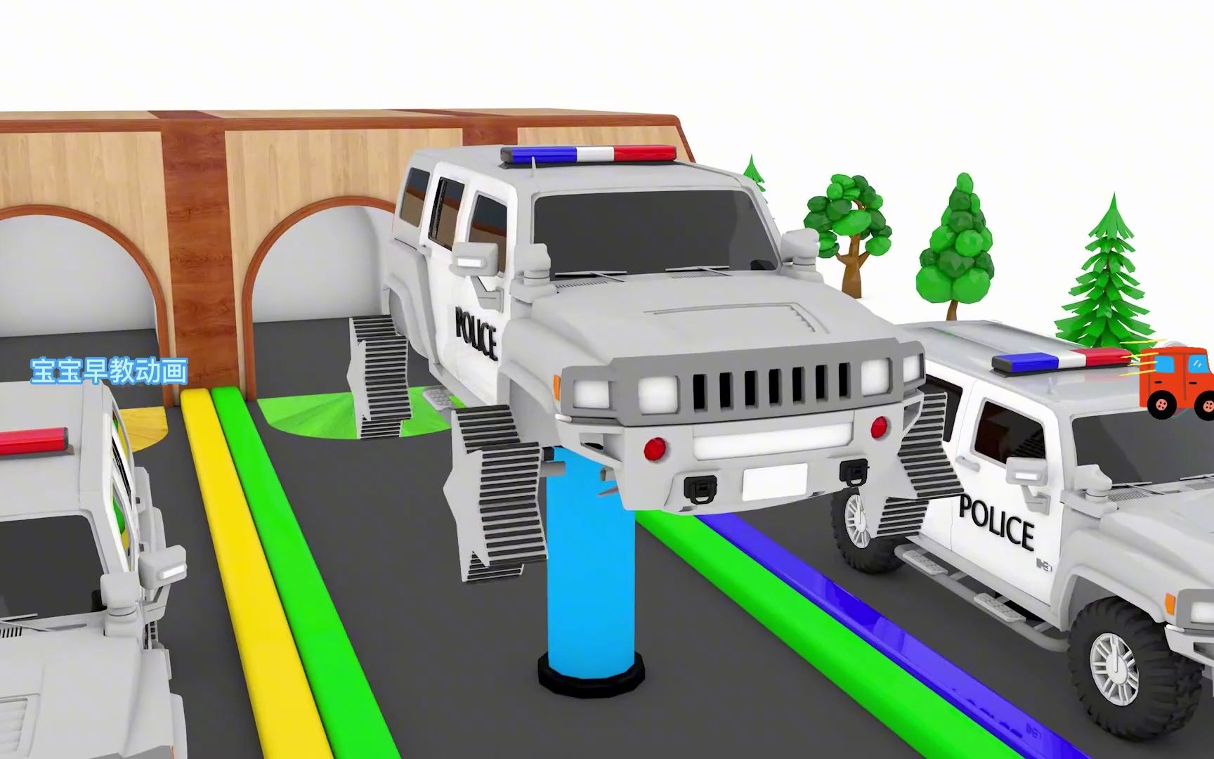 早教动画:快来看小车车换轮子了,换上轮子真非常帅气,都是什么颜色?