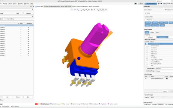 【封装库简介】70. ALPS RK11K系列旋转可调电位器PCB封装库