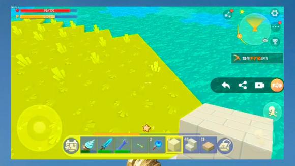 迷你世界:在城墙外的河边建造了一个大桥