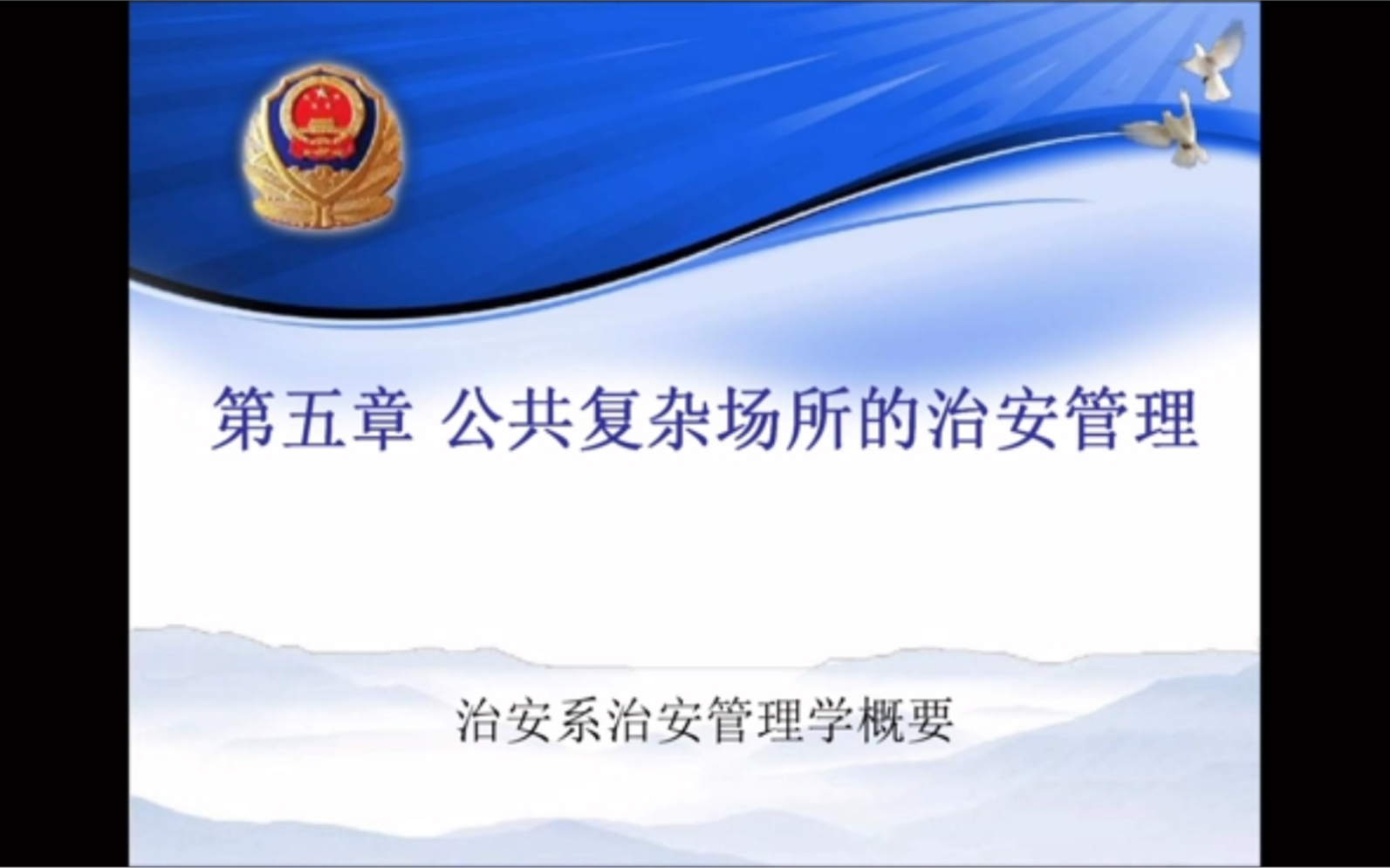 治安管理学概要【第五章 公共复杂场所的治安管理】
