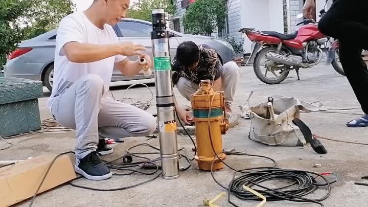 水泵抽水没有压力,水电张工现场安装深井泵视频
