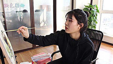 教你学习水彩画,绘画的最后,我们来调整一下大关系哦