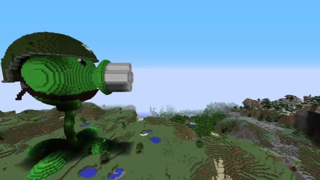 我的世界动画:植物大战僵尸VS我的世界 多重豌豆机枪射手