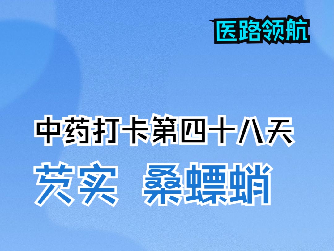 中药打卡第四十八天芡实 桑螵蛸