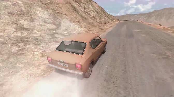 BeamNG 车祸模拟器:这辆轿车尾气这么多,不达标吧!
