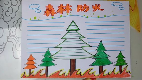 森林防火儿童画手抄报