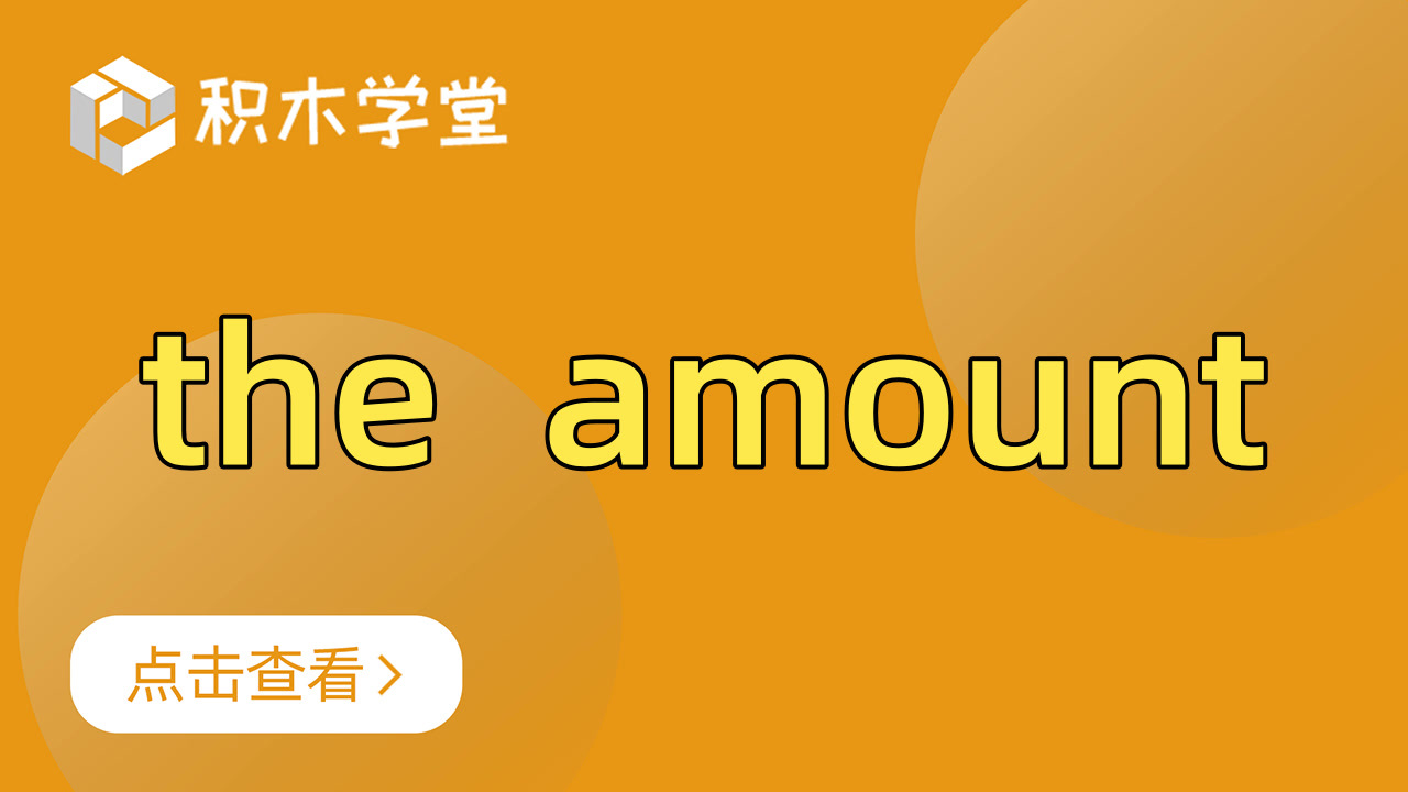 英文知识点讲解 the amount